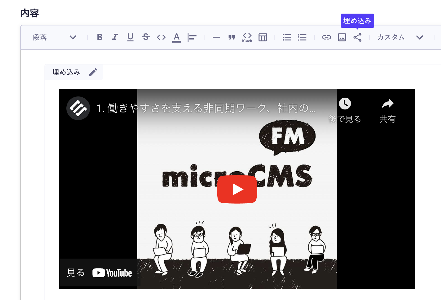 リッチエディタの操作方法｜microCMSドキュメント